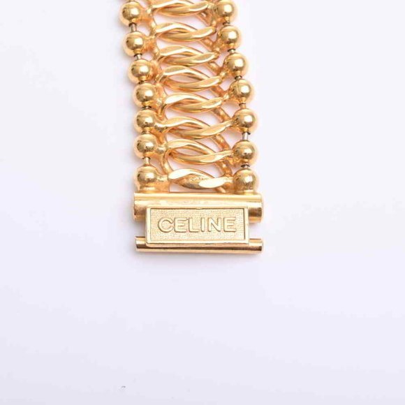 Celine | Jewelry | Celine Chainmail Bracelet Gold Metal | Poshmark